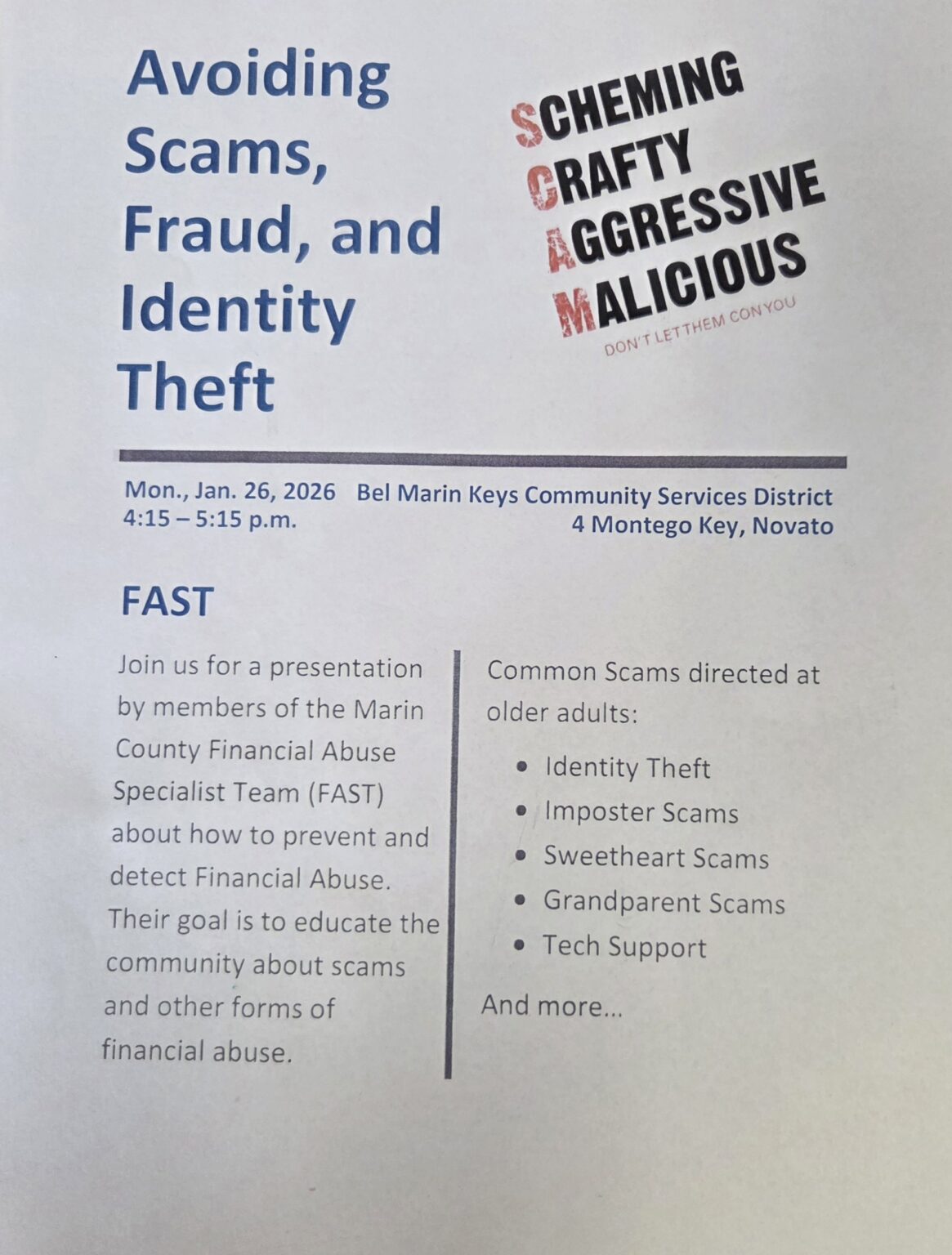 fraud seminar | BMKCSD